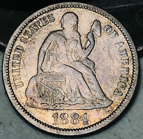 1884 Seated Liberty Dime 10c Ungraded Choice 90% Silver US Coin CC26492 ...