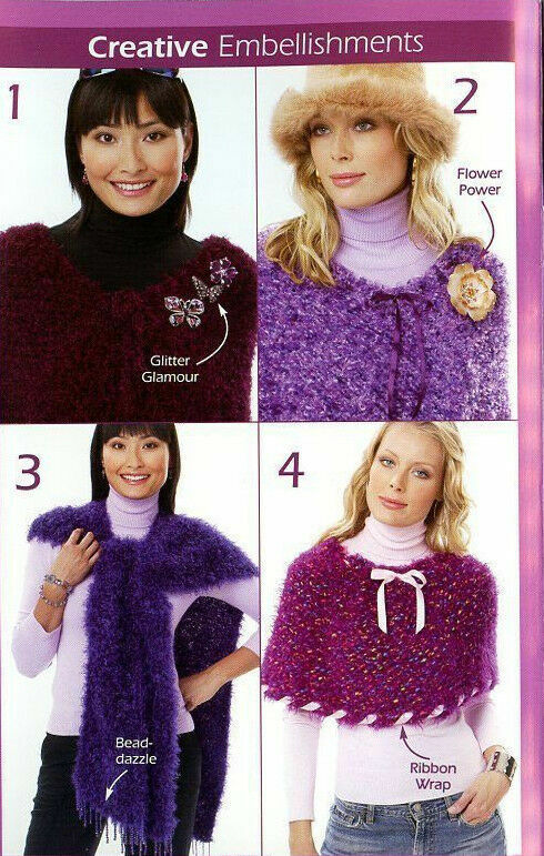 Patons SCARF PONCHO Knitting & Crochet Pattern Booklet #500820 for ...