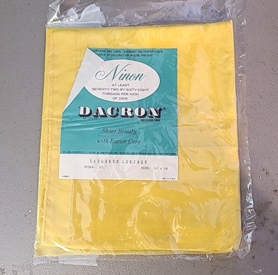 NOS MCM Vintage NINON DACRON Sun Resist Sheer CURTAIN PANEL42x54 Yellow ...