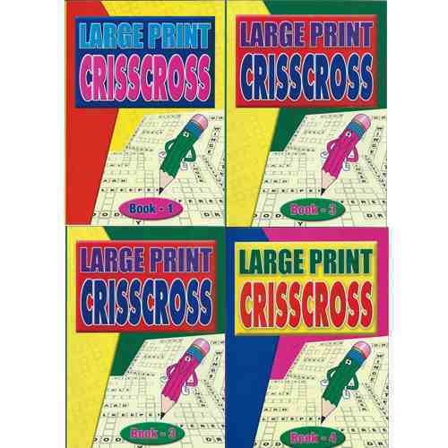 Set Of 4 A4 Large Print Criss Cross Books (64 Puzzles Per Book) **BRAND ...