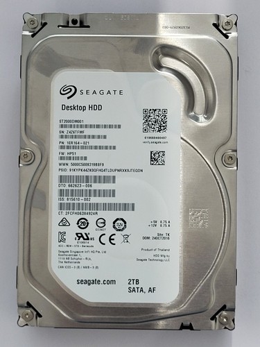 ST2000DM001, SN: Z4Z, TK, PN: 1ER164-021, FW: HP51, Seagate 2Tb 3.5 ...