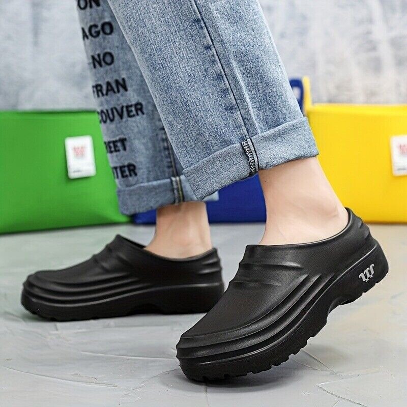 Men's Chef Clogs Oil Proof Wear-resistant Work Shoes Non-slip Nurse ...