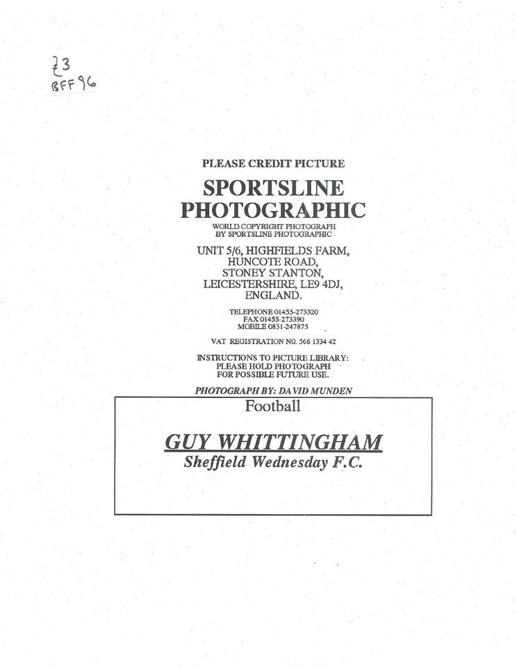 Guy Whittingham - SHEFFIELD WEDNESDAY - 10 x 8 Original Press Photograph | eBay