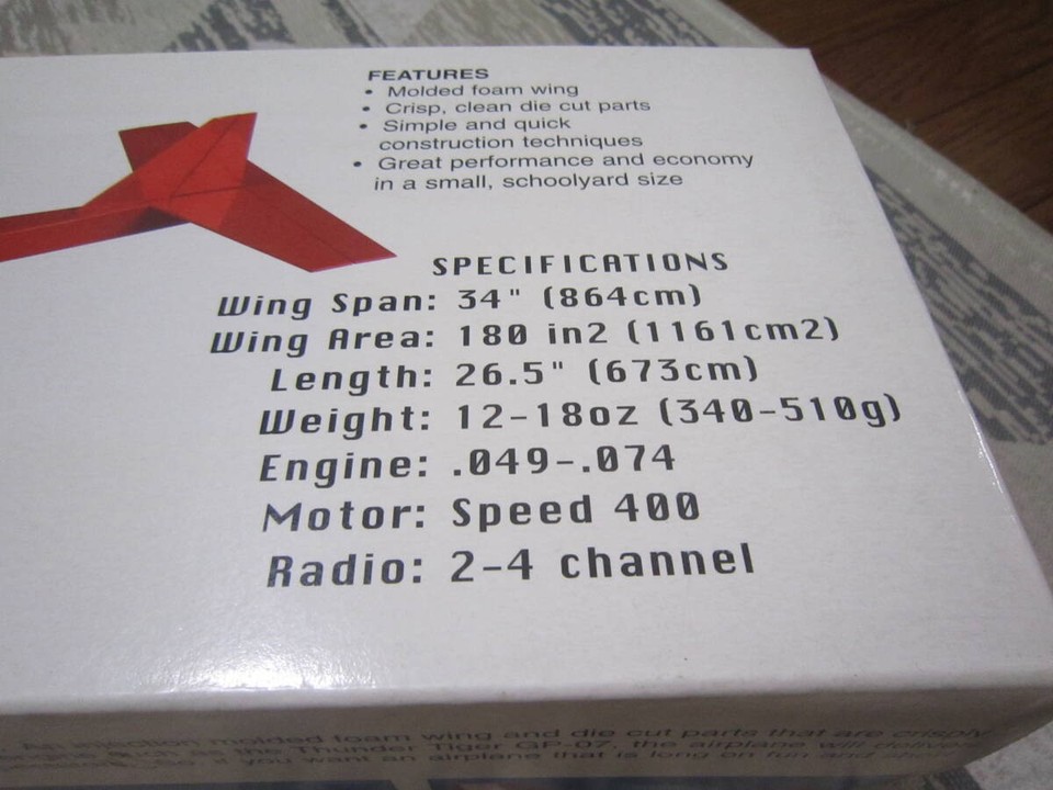 ACE Hobby Radio Control Balsa Kit Airplane Simple Speed 400 W/BOX F/S ...