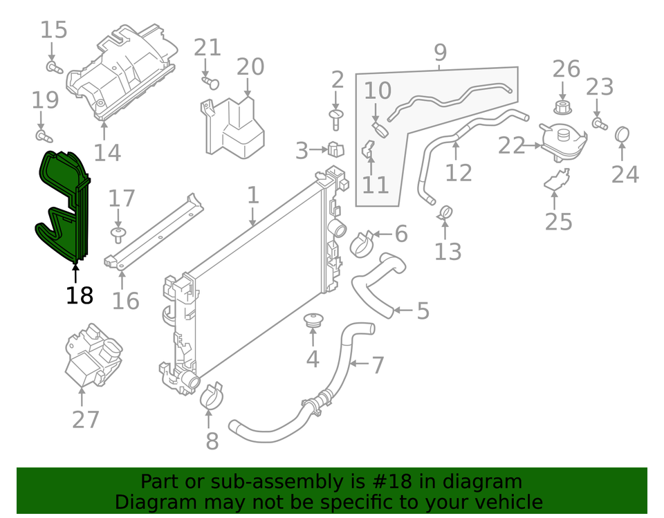 Genuine Nissan Radiator Support Baffle 92184-5R00A | eBay