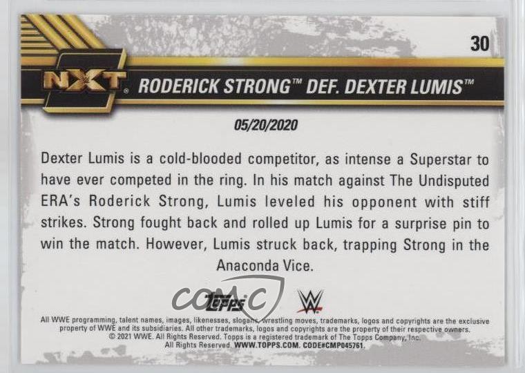 2021 Topps WWE NXT Roderick Strong def Dexter Lumis #30 | eBay