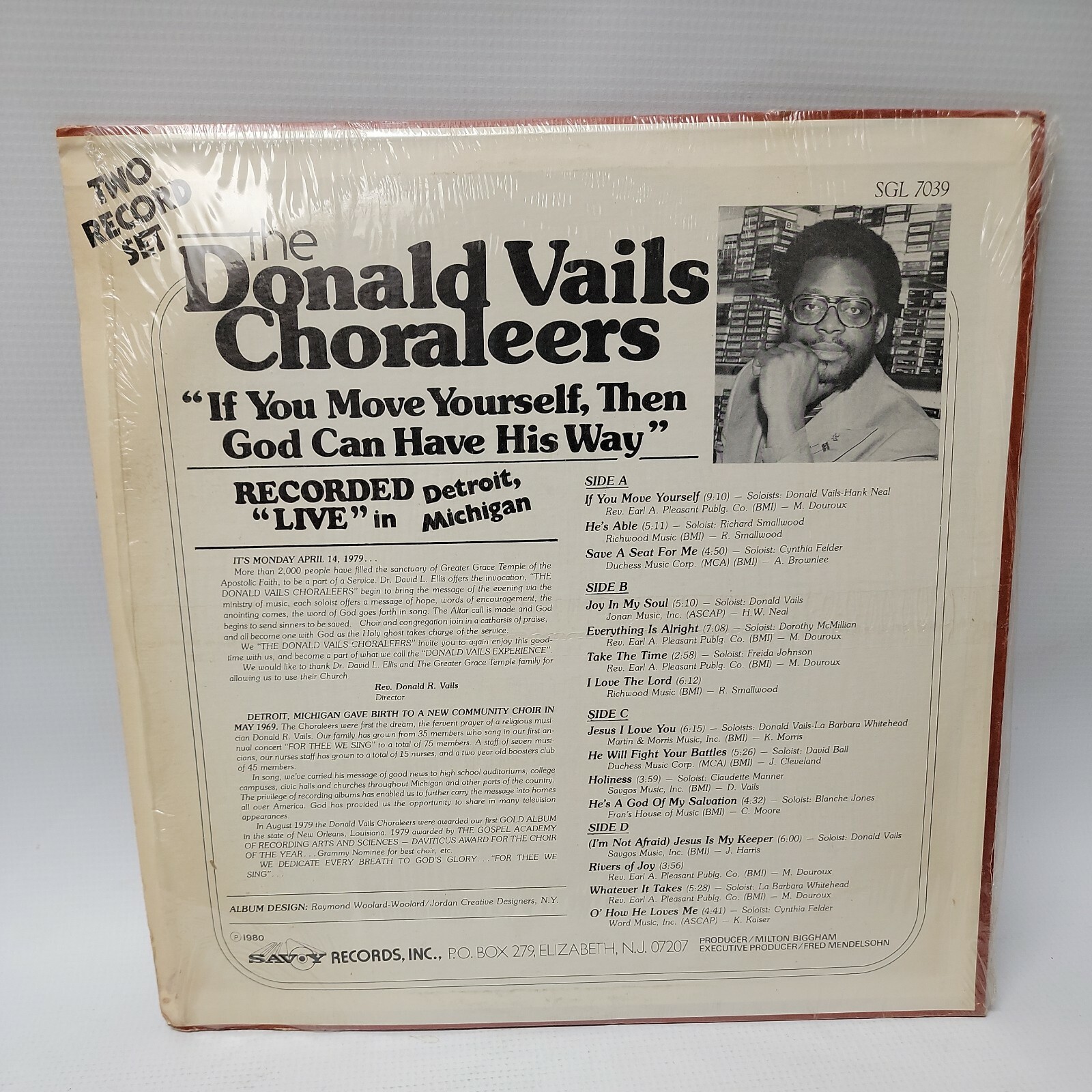 DONALD VAILS CHORALEERS - LIVE DETROIT - SAVOY 2XLP EX If You Move ...