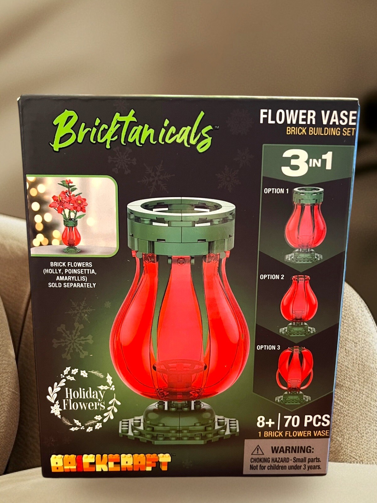 Bricktanicals Flower Vase Brickcraft Red Flowers Vase Brand New | eBay