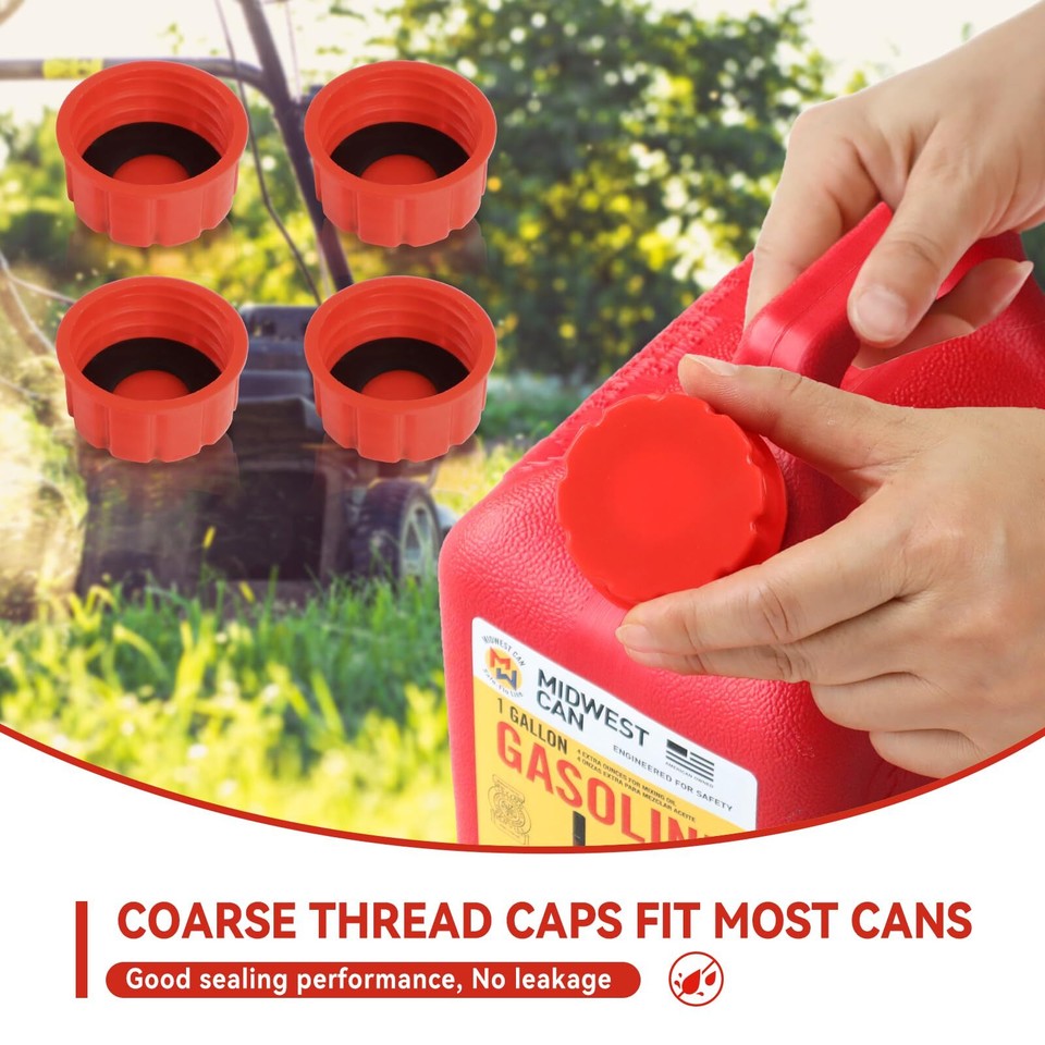 6 PCS Gas Can Cap - Perfect Lid for 5 Gallon Gas Cans, Fits Midwest ...
