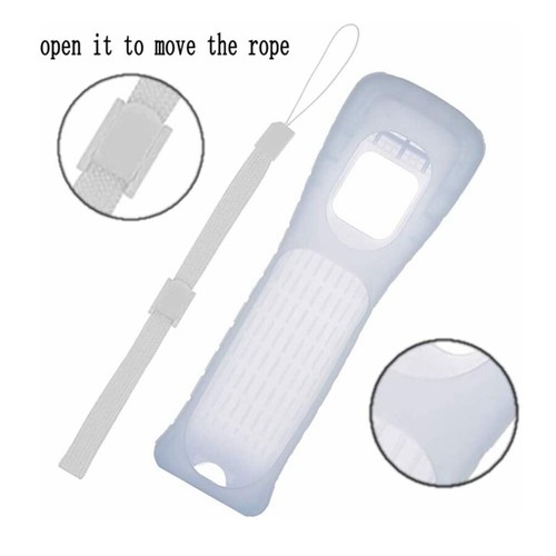2 x Silicone Skin Case Cover with Wrist Strap for Nintend Wii Remote ...