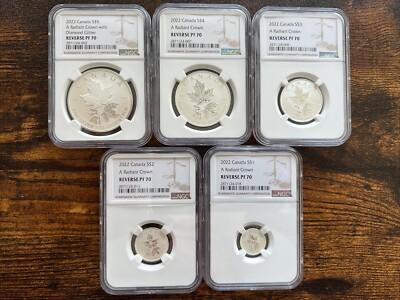 2022 Canada A Radiant Crown Reverse Proof Set All PF70 Proof 70 ...