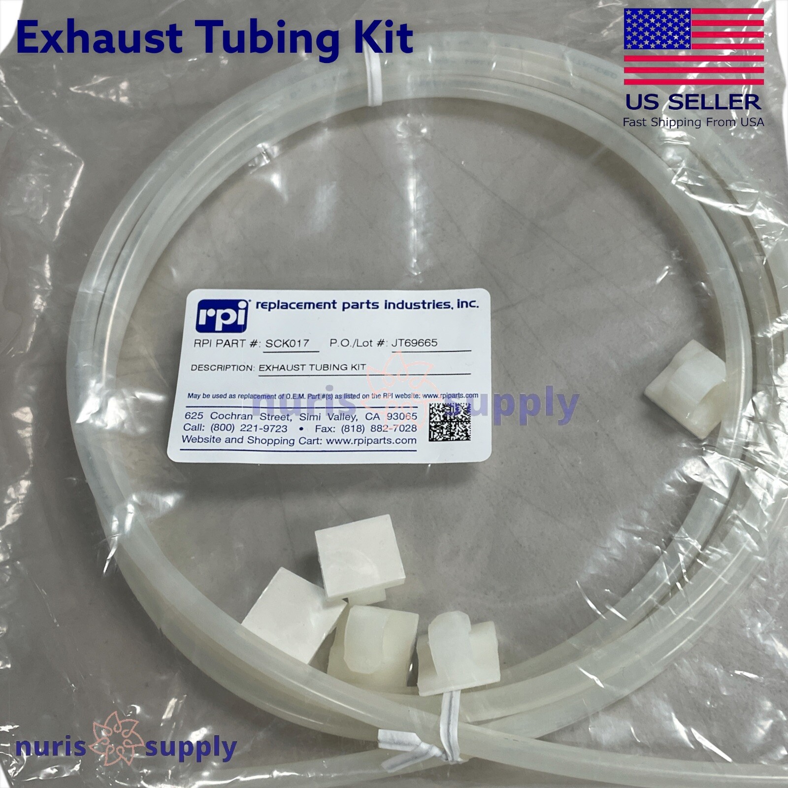 Dental Medical Exhaust Tubing Kit Tubing and Cord Clips for Scican ...