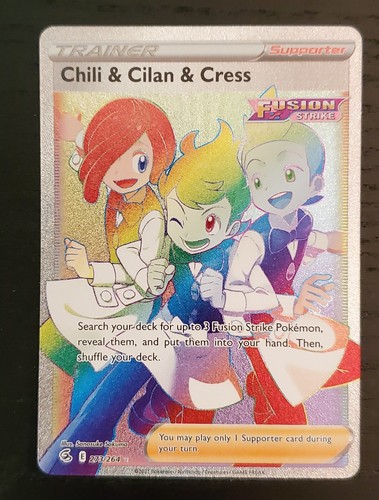 Pokemon Chili & Cilan & Cress 273/264 Fusion Strike Full Art Secret ...