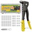 Heavy Duty Hand Pop Rivet Gun Tool Kit 200 Assorted Rivets 4 Nozzle ...