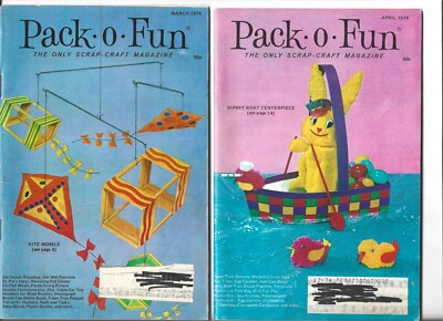 Vintage Pack-O-Fun Magazines Mar&Apr 1974 Lots of Scrap Craft Projects ...