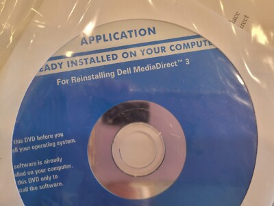 NEW! DELL MediaDirect 3 Reinstall DVD W/ Owner's Manual, # 0JP969 NIP ...