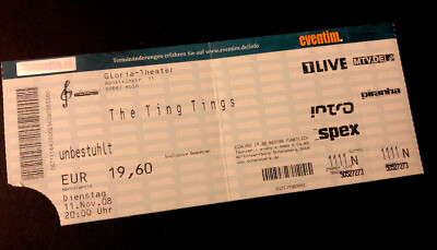 THE TING TINGS TICKET STUB COLOGNE GERMANY 11/11/2008 Collectable ...
