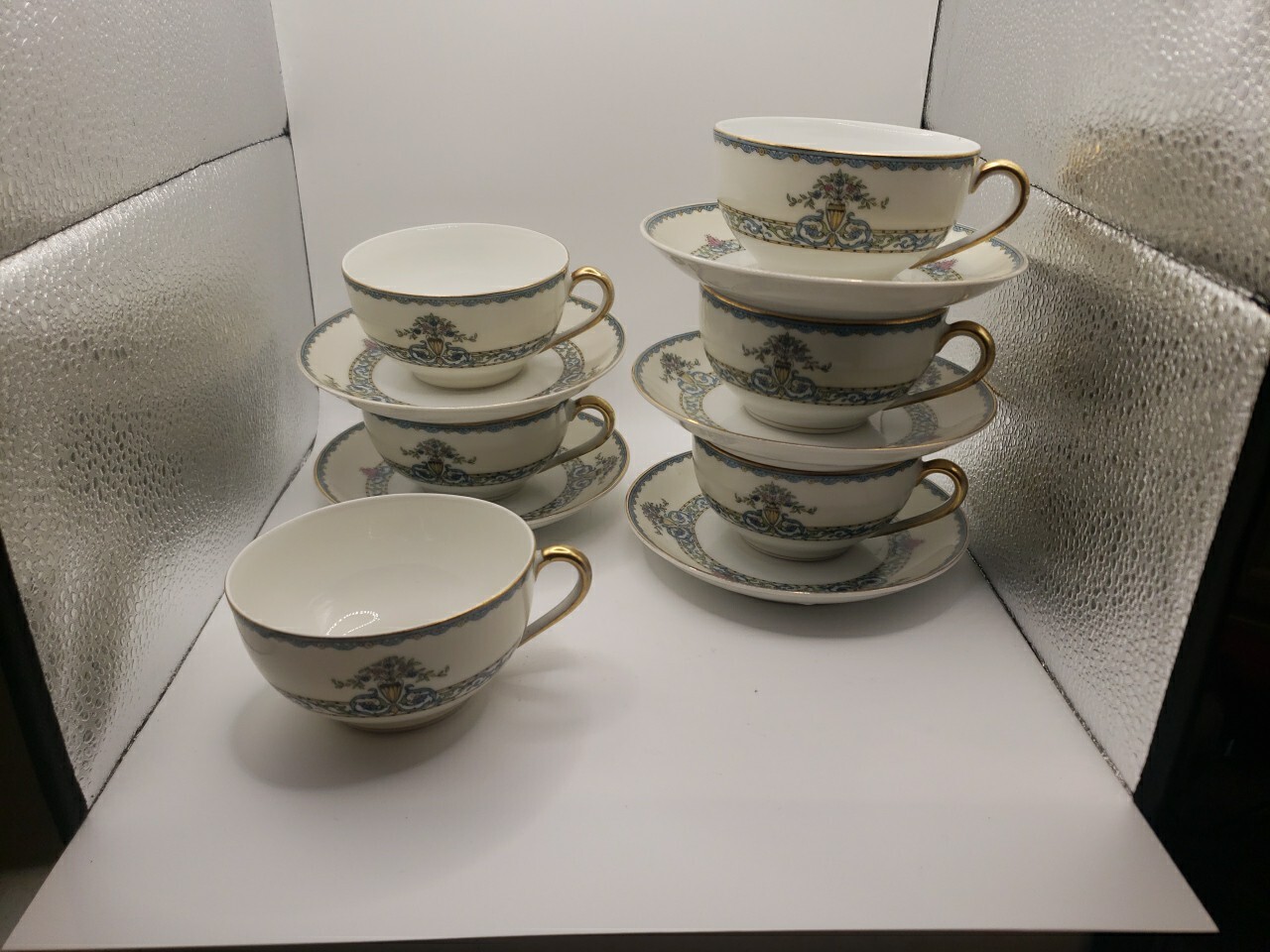 Noritake Darby Tea Cup And Saucer Set/11 Pcs/ 5 Sets Plus 1 Extra Cup ...