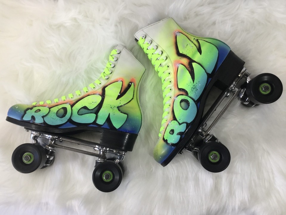 Vintage Custom Riedell Hand Painted Roller Skates Size 8 Airbrush ...