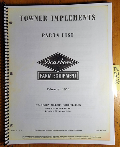 Dearborn Towner Implements Subsoiler Disc Harrow Chisel Cultivator+ ...