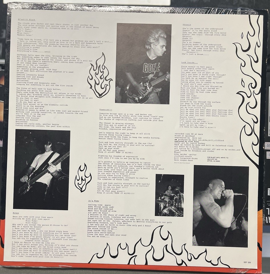 Blast! - Take the Manic Ride Vinyl RARE 1989 SST Records Press SST225 ...