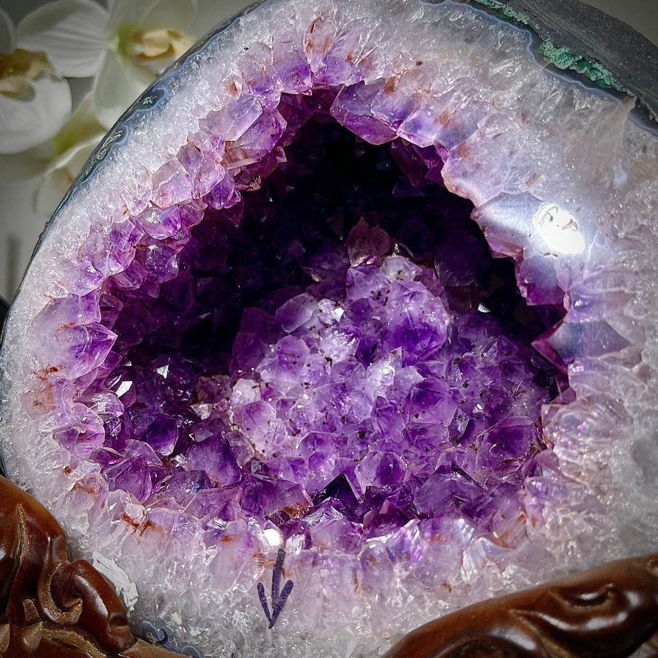 23.06LB Natural Amethyst geode Money bag quartz crystal spiritual ...