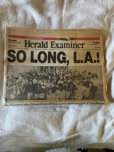 Herald Examiner Newspaper Nov 2 1989 Los Angeles FINAL EDITION New ...