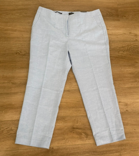 NWT Talbots Size 16W Petite Southhampton Blue Linen Blend Pants 28 ...