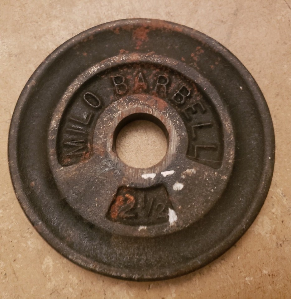 SINGLE Vintage 2.5Lb Milo Barbell Weight Plate Standard Size non york ...