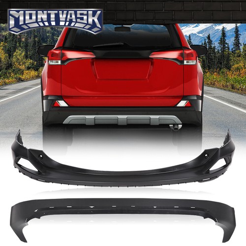 New Fit For 2016 2017 2018 Toyota RAV4 Rear Upper & Lower Bumper Cover ...