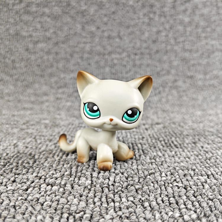 Littlest Pet Shop lps Short Hair Cat #391 Egyptian Gray Cat Green Eyes ...