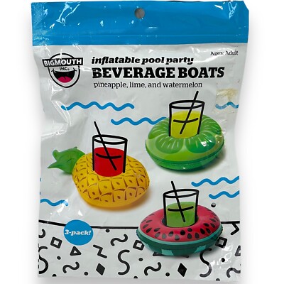 BIGMOUTH Inflatable Pool Party Beverage Boats Watermelon/Pineapple 3 ...