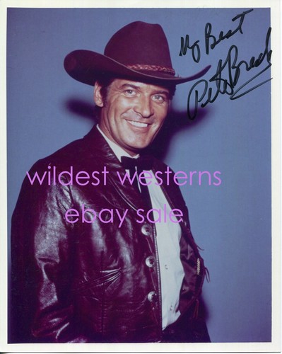 PETER BRECK Rare Photo WESTERN Big Valley NICK wearing leather jacket ...
