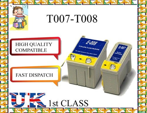 2 black 007 ink cartridges for Epson Stylus Photo Printers t007 non ...