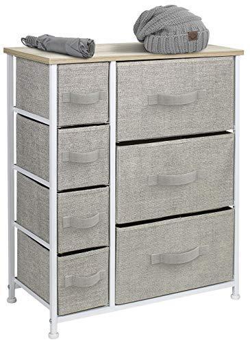 Dresser Bedside 7 Drawers, Furniture Storage Tower Unit for Bedroom ...
