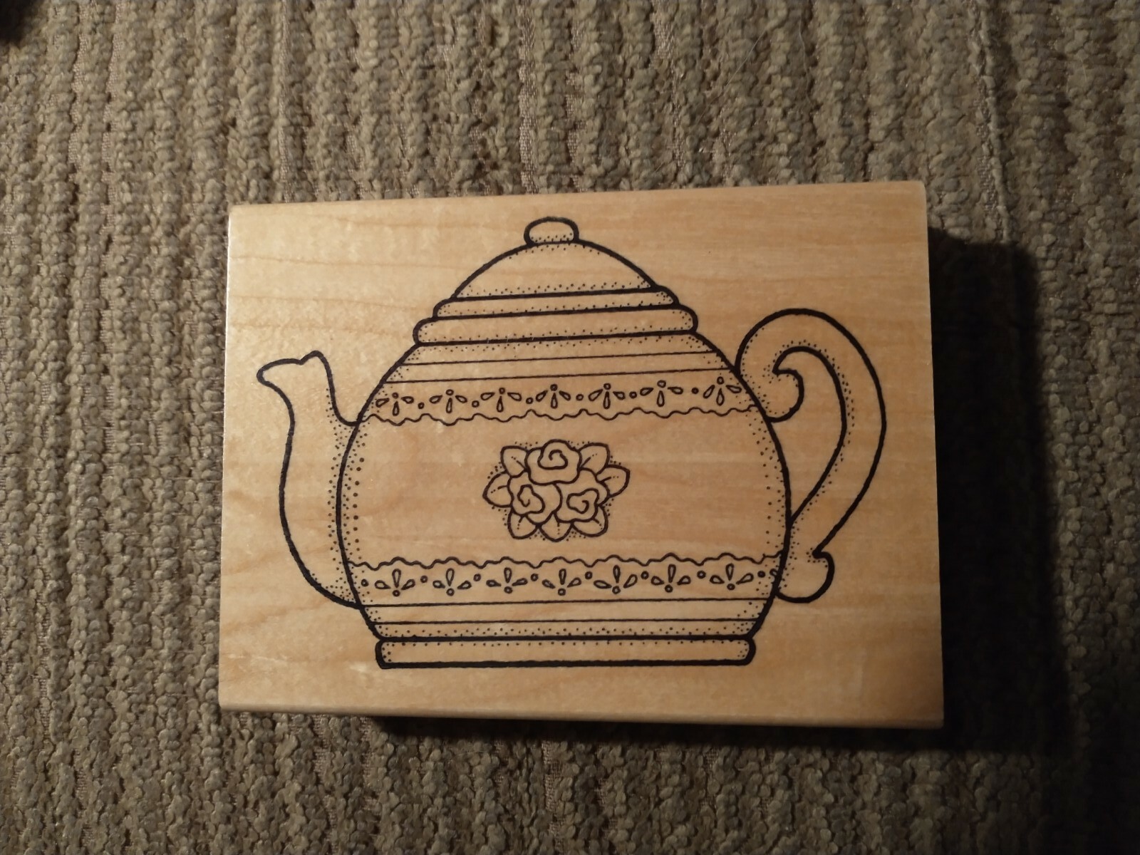 ROSE TEA POT TEAPOT Rubber Stamp | eBay