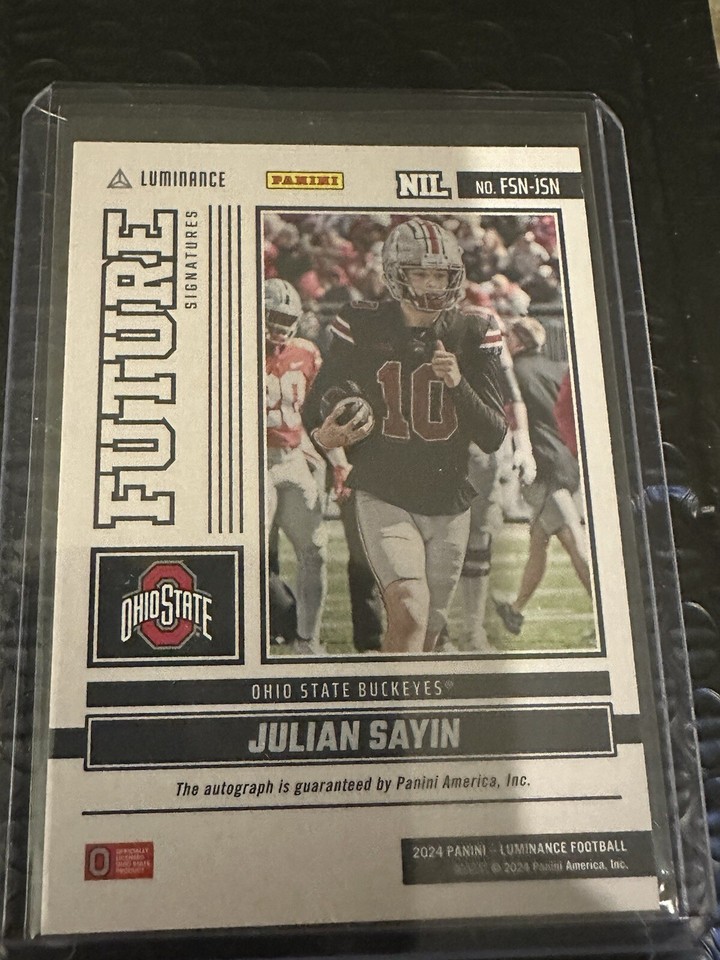 2024 Panini Luminance Julian Sayin Future Signatures NIL Red Auto SP ...