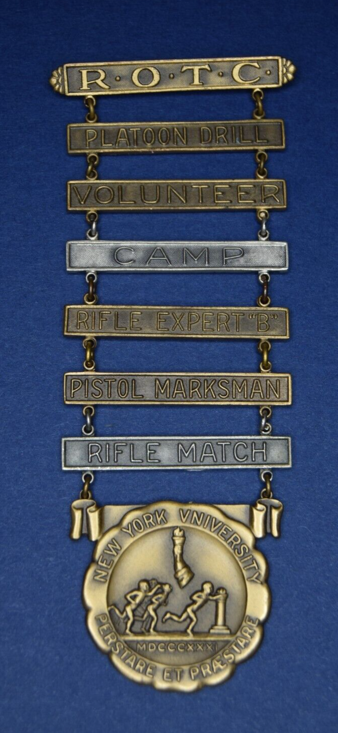 RARE WWII New York University ROTC Shooting Badge Uniform Achievement ...