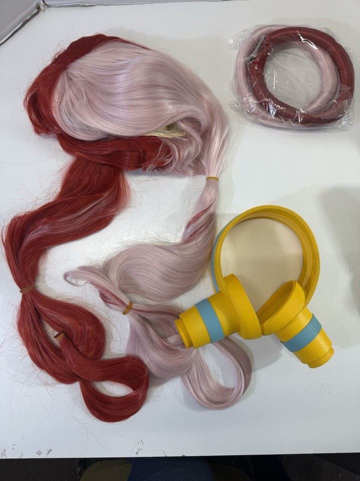 Uta One Piece Character Cosplay Wig Head Set With Accessories Pink Red ...