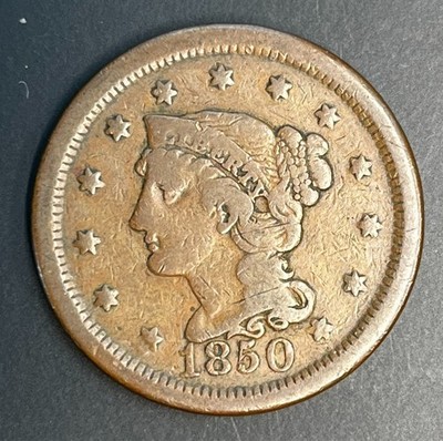 1850 Braided Hair US Large Cent | eBay
