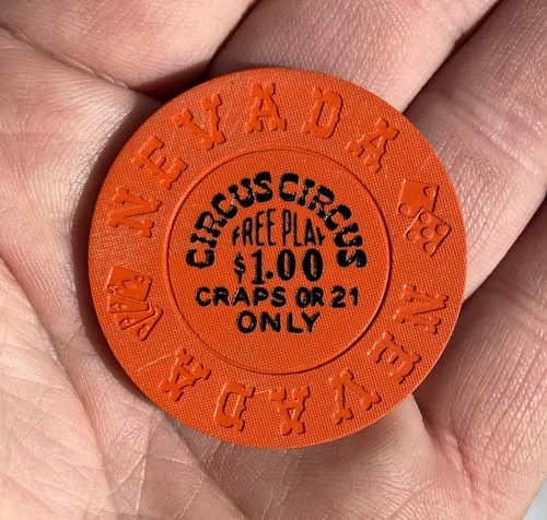 Vintage CIRCUS CIRCUS FREE PLAY $1 CRAPS OR 21 ONLY One Dollar Gaming ...