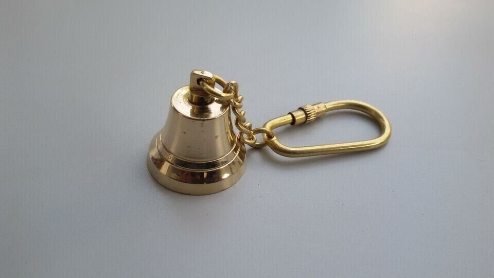 Solid Brass Bell Keychain Bell key chain Bell key ring Collectibles ...