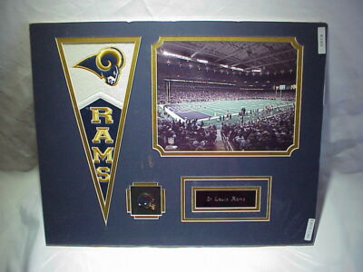 St. Louis RAMS Stadium Photo, Pennant & Pin Display Collage 16x20 Ready ...