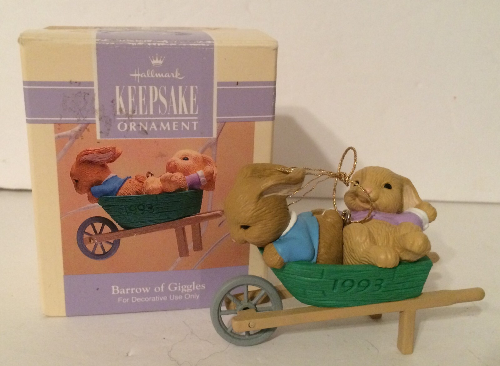 Hallmark Keepsake 1993 Easter Ornament Barrow of Giggles Bunny Rabbits ...