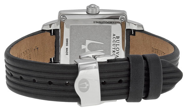 Bulova Accutron 63P100 Massella Diamond Leather Band Square Women's ...