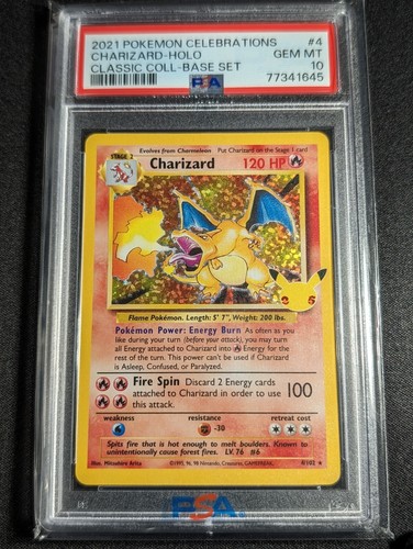Pokemon Charizard 4/102 Celebrations Error/Misprint Missing Texture PSA ...