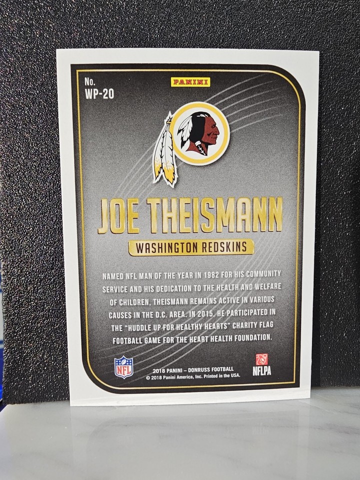 2018 Donruss#WP-20 Joe Theismann Football Card Walter Payton NFL Man of ...