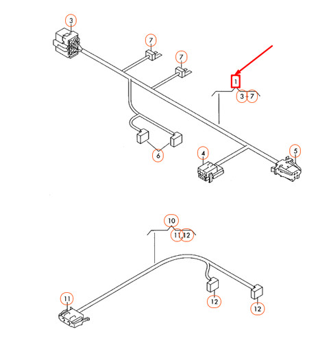 AUDI TT 8J CONVERTIBLE TOP FRAME OPERATION WIRING HARNESS 8J0972387 NO ...