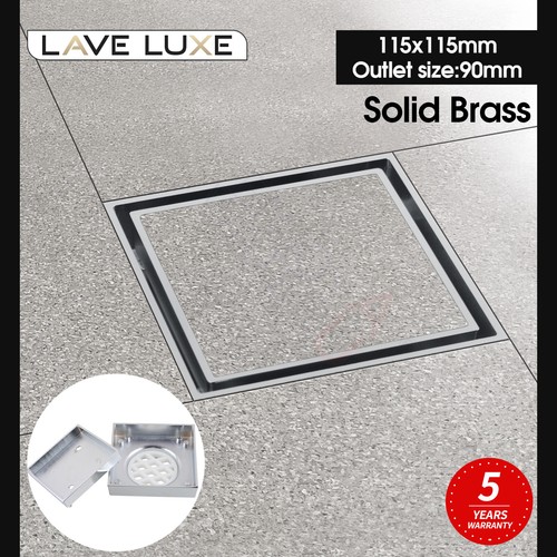 Square 115mm Smart Tile Insert Shower Grate Floor Waste Drain Brass ...
