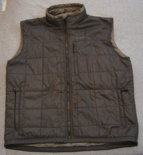 Simms Insulated Nylon Puffer Vest Men's Large Gray Full Zip Primaloft ...